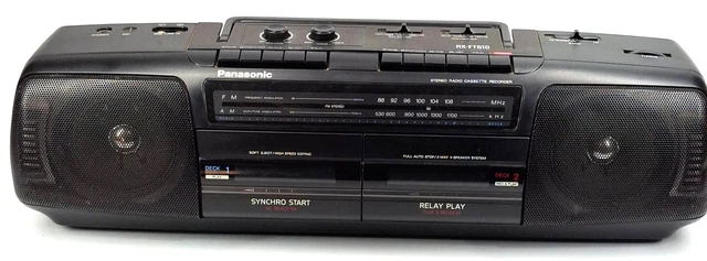 PANASONIC RX-FT530 PORTABLE Double Cassette Tape Player Recorder AM FM ...