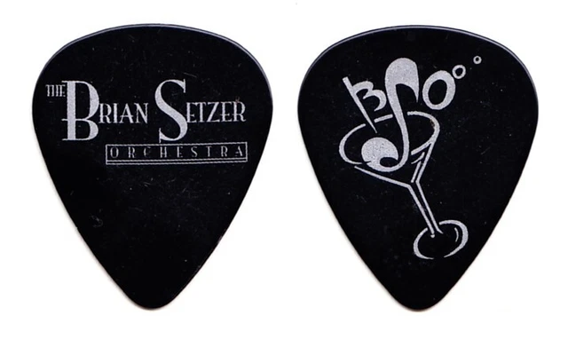BRIAN SETZER ORCHESTRA Signature Martini Verre Noir Guitare Pick EUR 22 ...