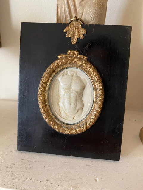 VINTAGE CLASSICAL NUDE Man Male Torso Plaster Intaglio In Wood Gilt ...