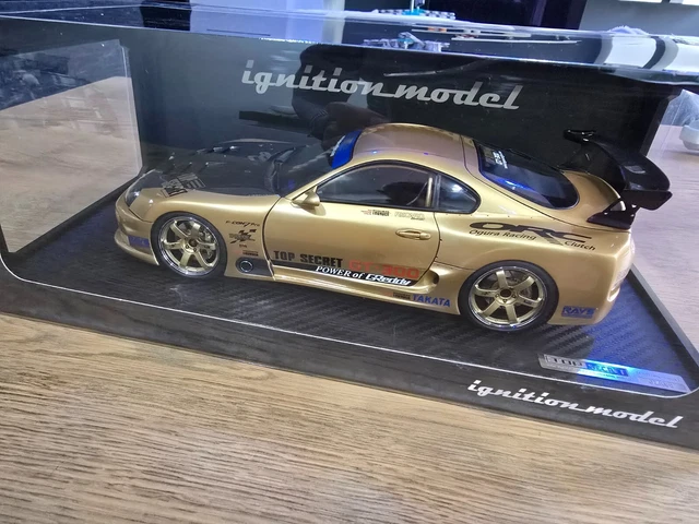 IG2485 TOYOTA SUPRA JZA80 MK4 TOP SECRET GT300 GOLD IGNITION MODEL 1/18 ...