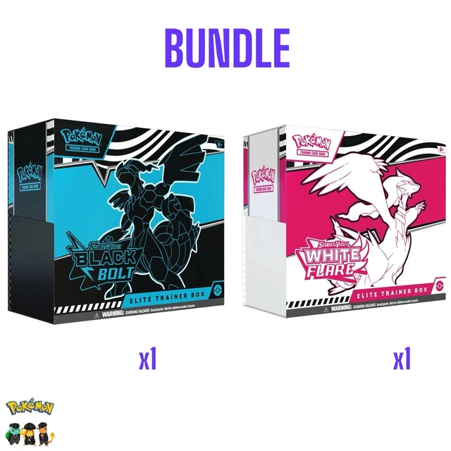 DUAL POKÉMON - Black Bolt & White Flare Elite Trainer Box ETB Sealed ...