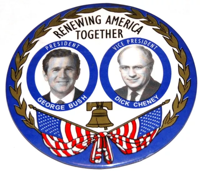 2000 George W Bush Dick Cheney Campaign Pin Pinback Button Political
