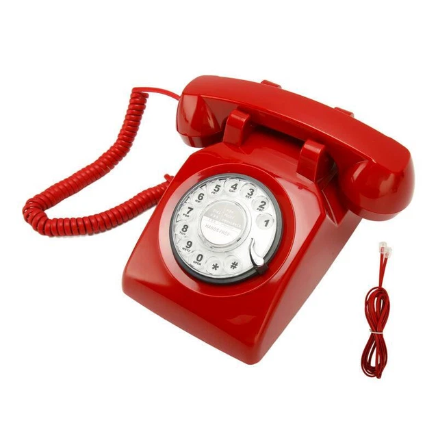 CLASSIC RED RETRO Corded Landline Telephone Vintage Dial Phone £54.80 ...