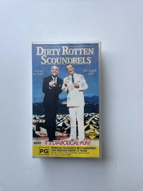 DIRTY ROTTEN SCOUNDRELS, Steve Martin, VHS Tape, Vintage Video, Movie ...
