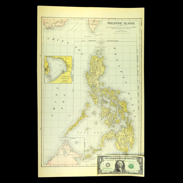 VINTAGE PHILIPPINES MAP of the PHILIPPINE Islands Wall Art Original ...