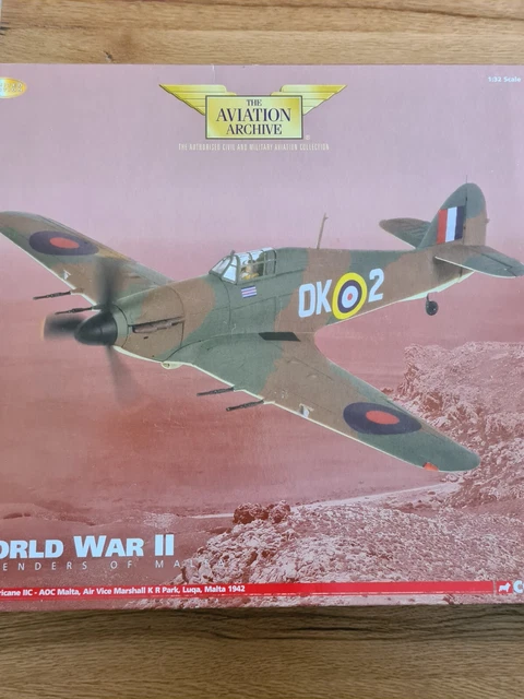 CORGI AVIATION ARCHIVE AA35502 HAWKER HURRICANE llC AOC LUQA MALTA 1:32 ...