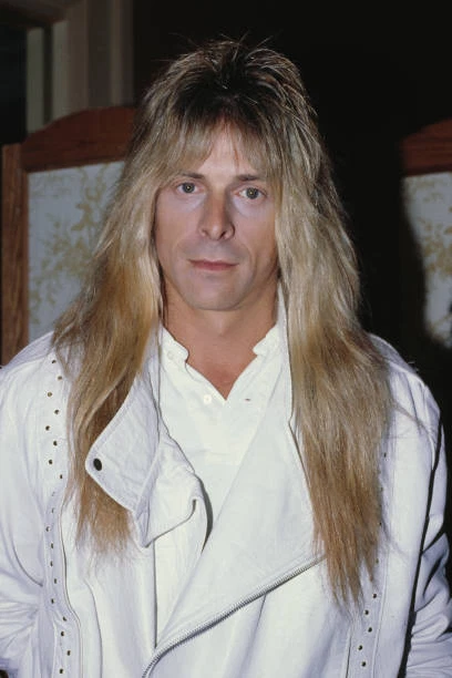 KEYBOARD PLAYER GREGG Giuffria Wearing A White Leather Jacket Over- Old ...