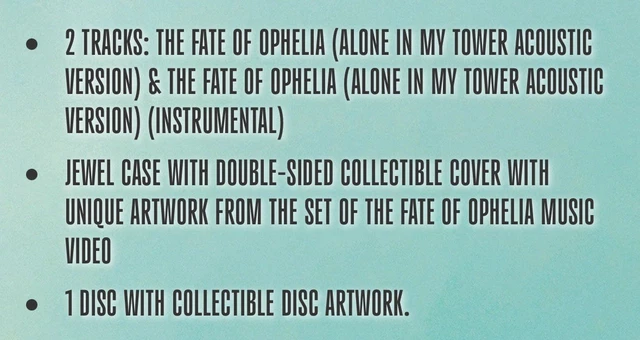 TAYLOR SWIFT THE FATE OF OPHELIA CD SET The Life Of A Showgirl TLOAS ...