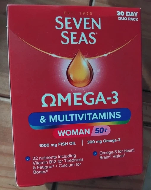 SEVEN SEAS OMEGA-3 & Multivitamins Woman 50+ 30 Day Duo Pack. NEW. EXP ...
