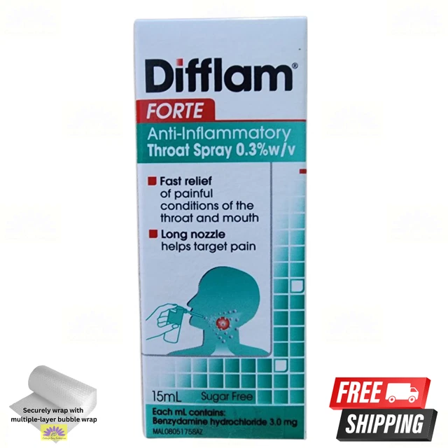 1 X DIFFLAM Forte 15ml Anti-inflammatary Plaie Gorge Bouche Ulcères ...