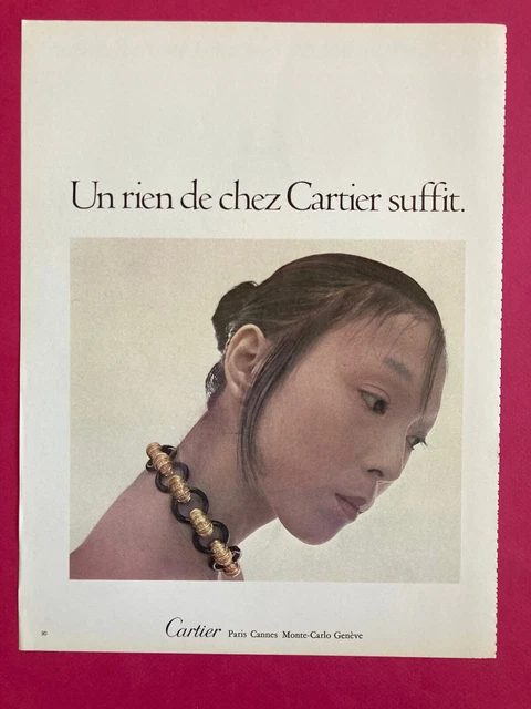 PUBLICITÉ CARTIER 1970 vintage printemps été bijoux joaillerie presse ...