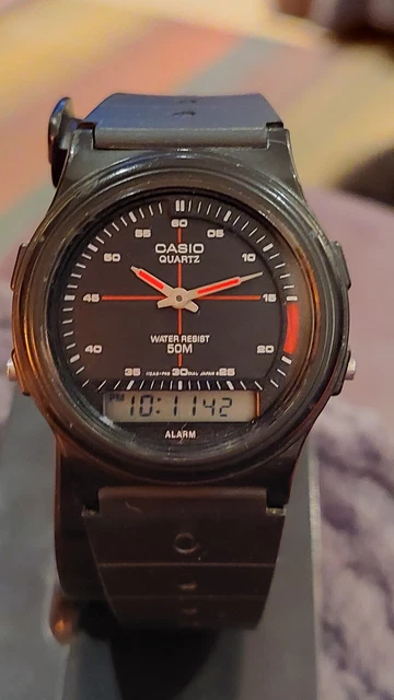 VINTAGE CASIO VINTAGE LCD/ANALOG UHR AQW-5 - MODUL 308. Hergestellt im ...