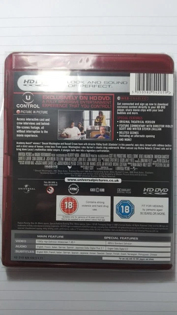 AMERICAN GANGSTER HD DVD - Russell Crowe, Denzel Washington, Ridley ...