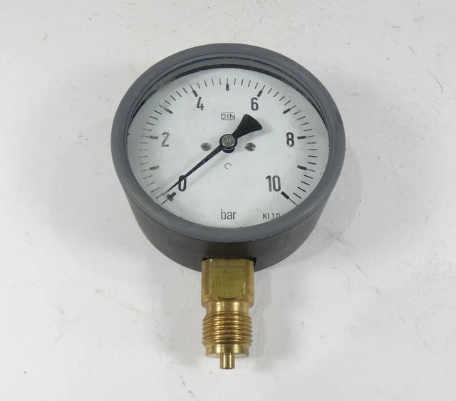 HAENNI MANOMETER 0-10 bar | Durchmesser = 10 cm | Außengewinde 1/2" EUR ...
