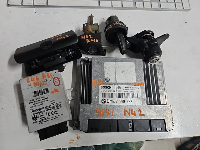 BMW E46 318I ECU KIT KEY BARREL DME 7508292 0261209007 MBE46N42/158 ...