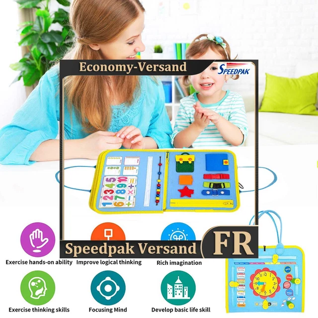 FELT KIDS BUSY Board Basic Life Skills Learning Boards Toys Gift (Light ...