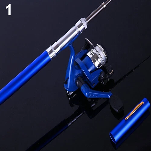 TELESCOPIC MINI PEN Shape Portable Pocket Fish Spinning Rod Pole with ...