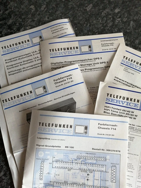 SCHALTPLÄNE STROMLAUFPLAN LAGEPLAN ca1970 Telefunken Farbfernseher ...