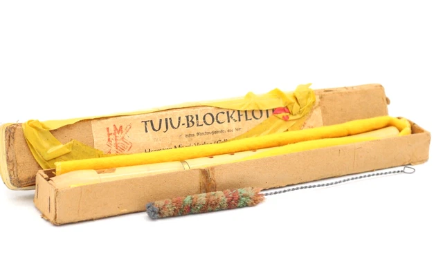 MOECK TUJU BLOCKFLÖTE Holzflöte Flöte Vintage alt 2tlg. Länge 32,5 cm ...