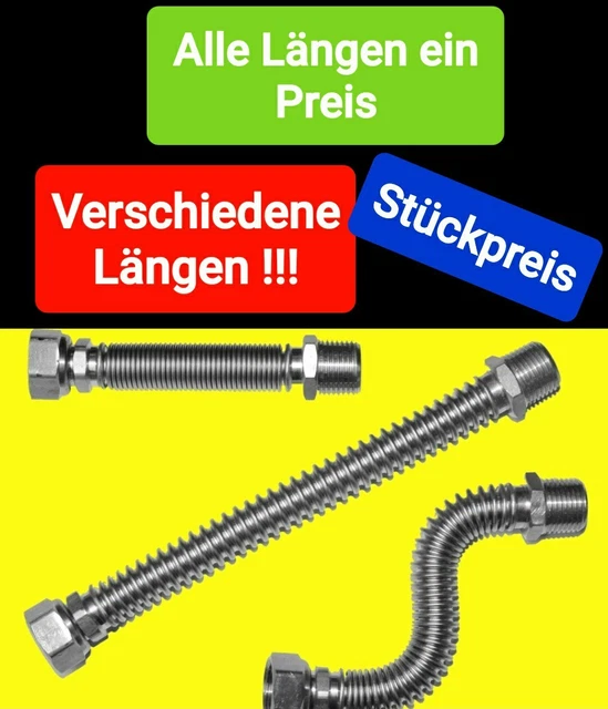 EDELSTAHLWELLROHR NEU DN16 Wellrohr mit Verschraubung. EUR 1,25 ...