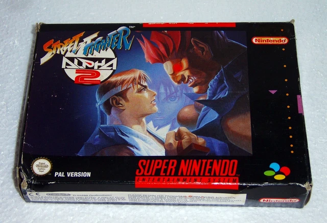 STREET FIGHTER ALPHA 2 Super Nintendo SNES Nur Original BOX Karton Pal ...