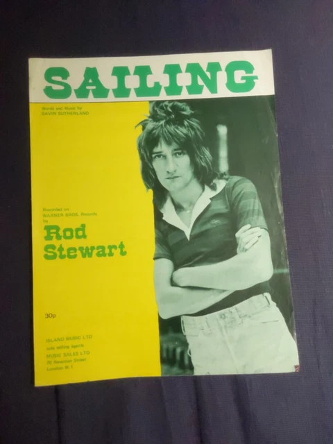 ORIGINAL ROD STEWART - Sailing Music Sheet 1972 ~ Very Good Vintage ...