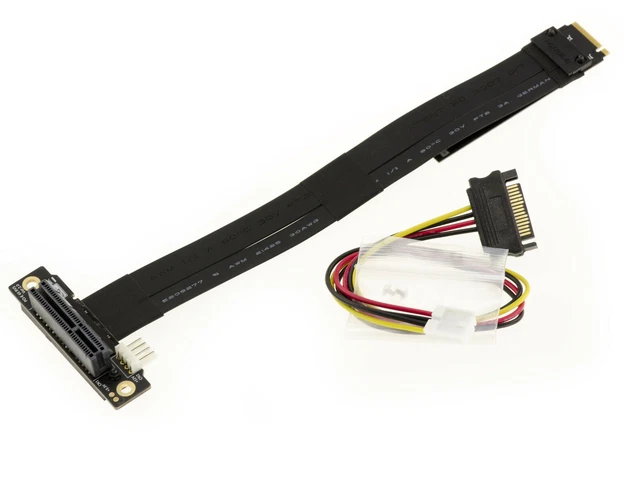 RISER ADAPTER EXTENSION Card M2 Pcie Nvme M Key For Pcie 4x Female 20cm ...