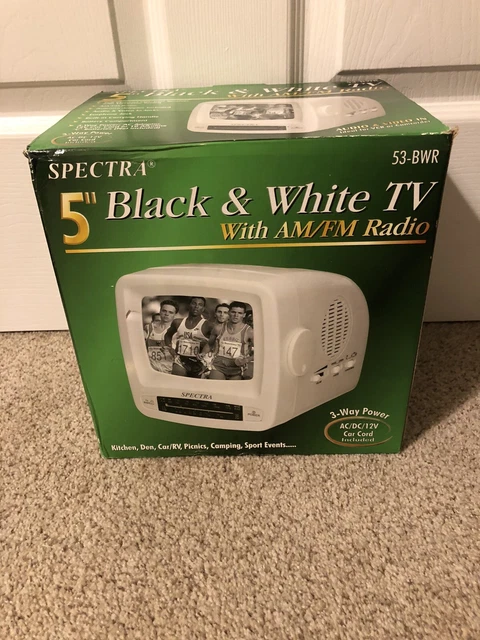 VINTAGE SPECTRA 5” Black & White TV With AM/FM Radio Model 53-BWR £19. ...