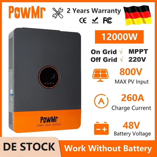 POWMR 12KW MPPT Hybrid Wechselrichter Three-Phase 48V DC zu 230/400V AC Solar EUR 1.399,00 ...