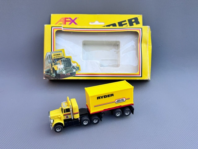 TOMY AURORA AFX Peterbilt Truck with Big Ryder Container Trailer HO ...
