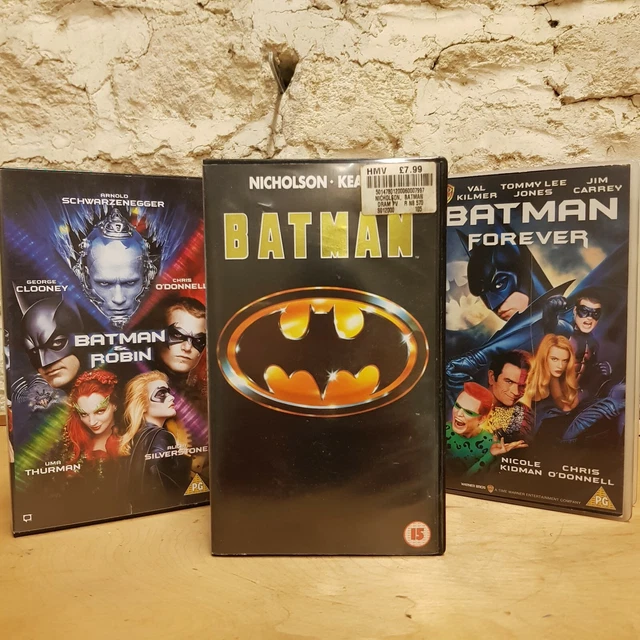 BATMAN, BATMAN FOREVER + Batman & Robin VHS Cassette Tapes PG Retro DC ...
