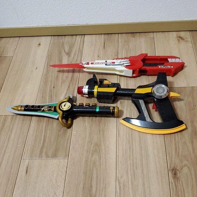 MIGHTY MORPHIN POWER Rangers Zyuranger DX Weapon 3p Set Spada Bastone ...