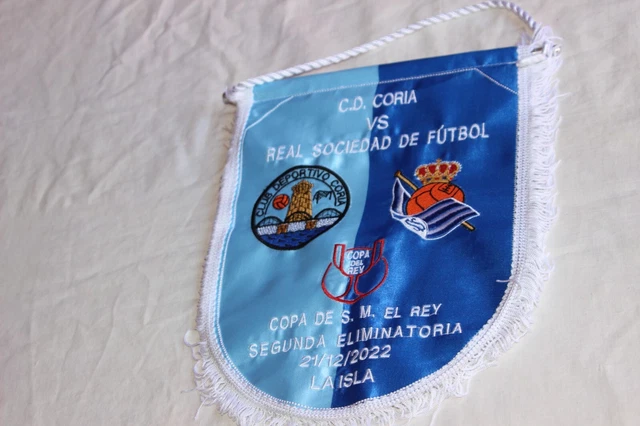 BANDERIN GRANDE OFICIAL Match Copa Del Rey C.d Coria Y Real Sociedad ...