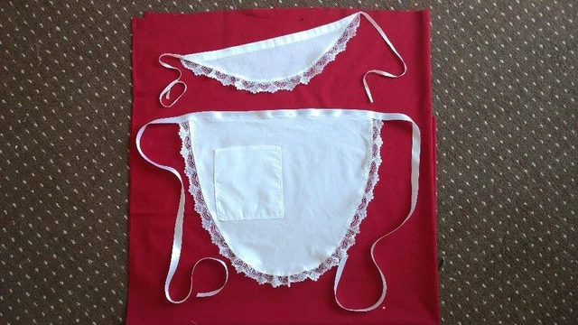 WHITE WAITRESS KITCHEN COOKING SISSY MAID PINNY 50s APRON WITH FRONT ...