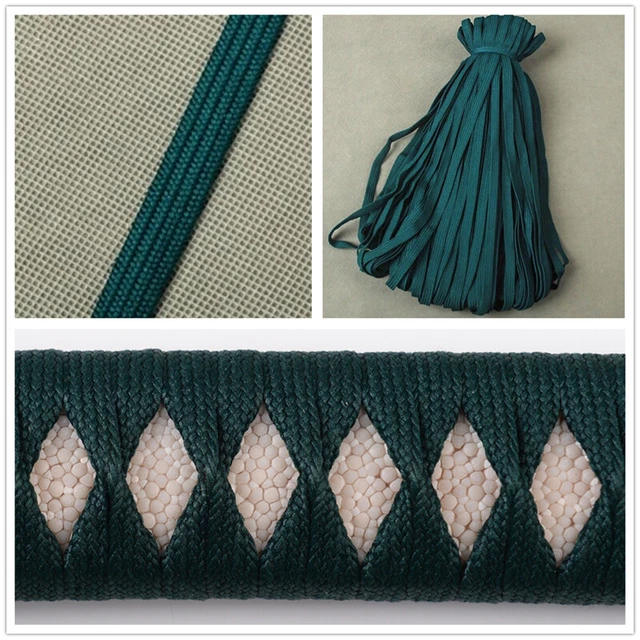 DARK GREEN ITO Sageo Cord Synthetical Silk Tsukamai For Japanese Katana ...