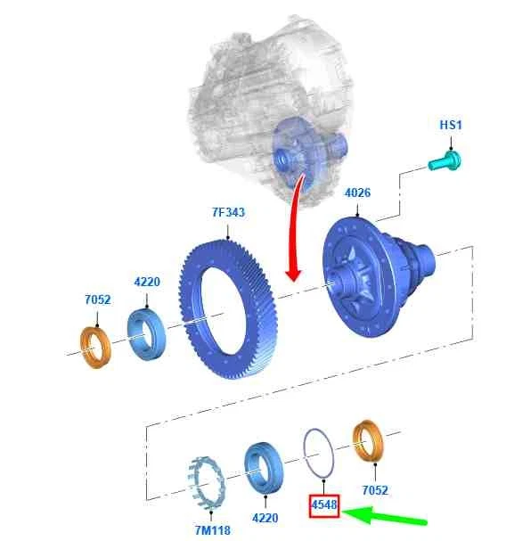 FORD TRANSIT MK4 Transaxle Differential Driving Gr Brg Shim 1538369 NEW ...