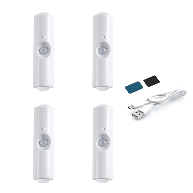 RECHARGEABLE MOTION SENSOR Night Light 4 Pack RGB Magnetic Wireless ...
