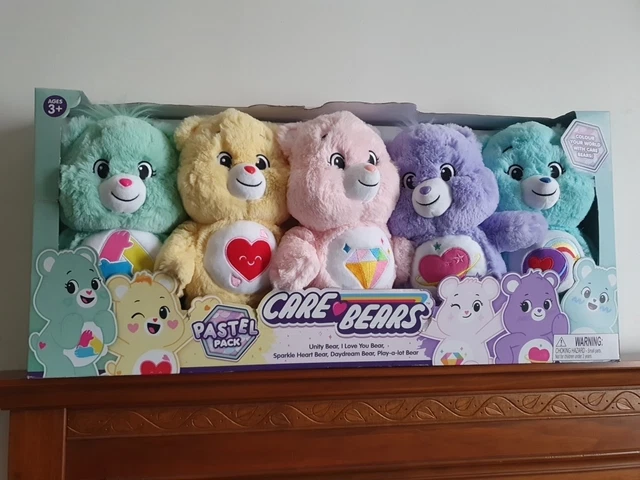 CARE BEARS PASTEL Pack 5 Bears Unity I Love You Sparkle Heart Daydream ...