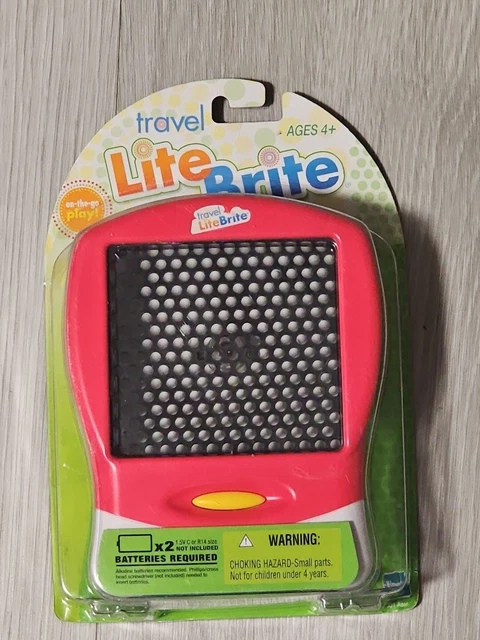 2006 HASBRO TRAVEL Lite Brite Toy Sealed New in Package NIP Red/White Light $12.00 - PicClick