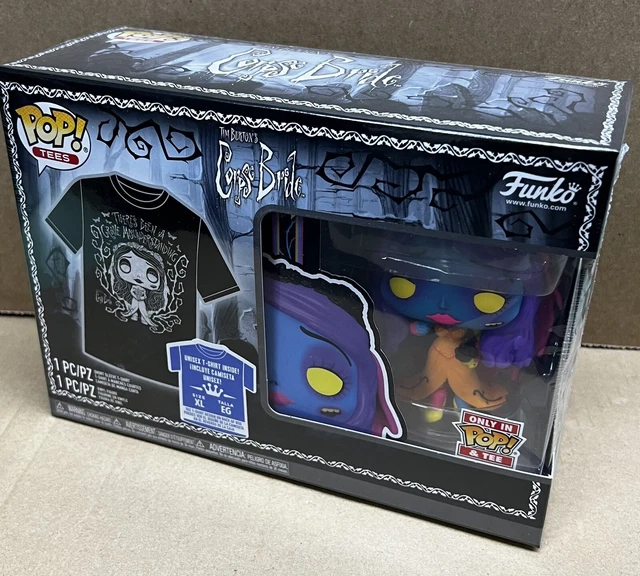 FUNKO POP & Tee! Corpse Bride- Emily BlackLight LE #1370 Sz XL NEW ...