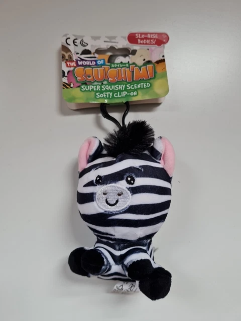 SQUISHI'MI SUPER SQUISHY Scented Clip On Soft Toy ZEBRA £3.99 - PicClick UK