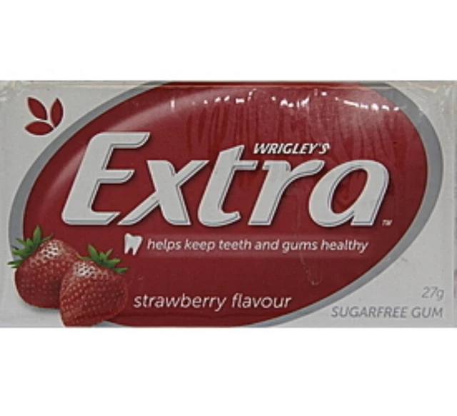 24 X WRIGLEYS EXTRA STRAWBERRY CHEWING GUM SUGARFREE STRIPS BULK ...