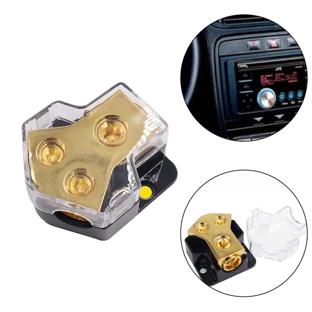 2 WAY POWER Distribution Block Power Ground Splitter 0/4gauge AWG For ...
