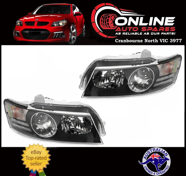 HEADLIGHT PAIR HOLDEN Commodore VZ SS SSZ HSV 04-07 Black Projector ...