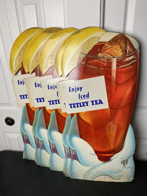 VTG ENJOY ICED Tea Tetley Store Display Sign Beer Pop Cola Soda Coke ...