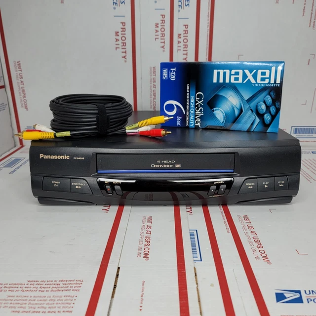 PANASONIC PV-9405S VCR VHS Blue Line Tape Recorder w/ AV Cable & Blank ...