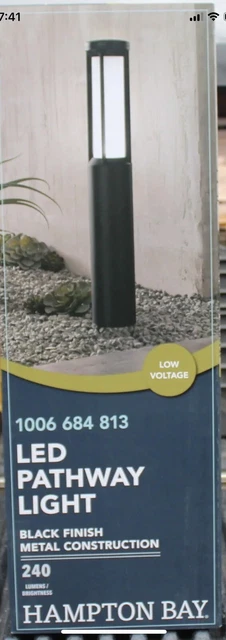 HAMPTON BAY MADISON Low Voltage Black LED Path Light w/ Frosted Glass ...