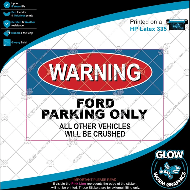 NO PARKING WARNING Ford Focus RS Fiesta ST Puma Kuga Garage Sign Foamex ...