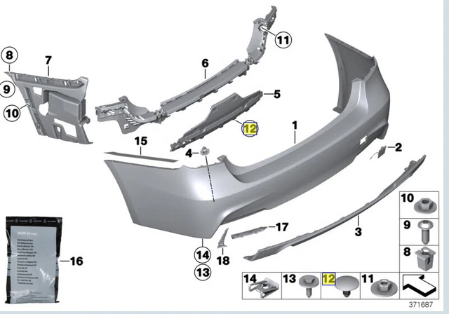 BMW INTÉRIEUR CLIP Bordure Fixation Rivet Plastique Prise Pince ...