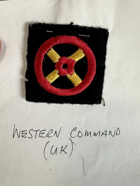 WW2 BRITISH ARMY Western Command Cloth Formation Badge Patch Genuine ...
